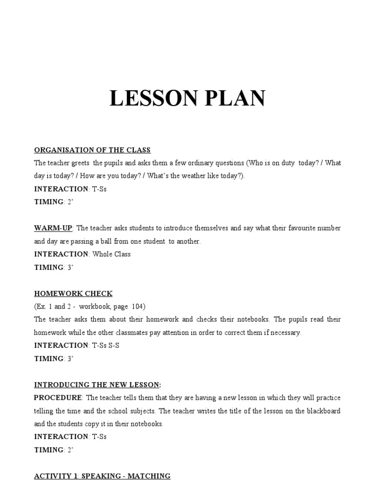 Plan Telling Time School Subjects 4th | PDF | Lesson Plan | Teachers