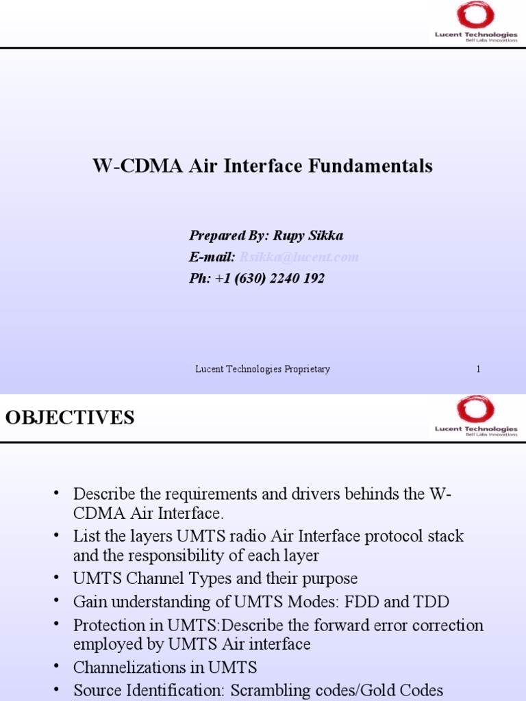 W-CDMA Air Interface Overview and Functions | PDF | Forward Error ...