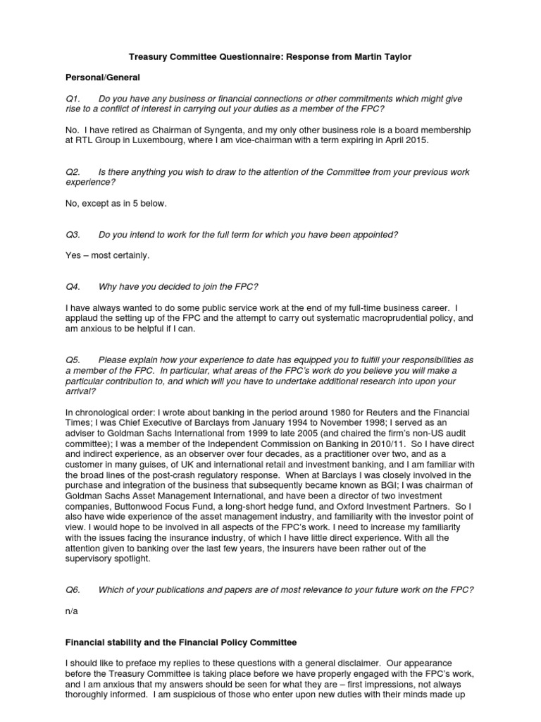 FPC 05 Martin Taylor | PDF | Macroprudential Regulation | Goldman Sachs
