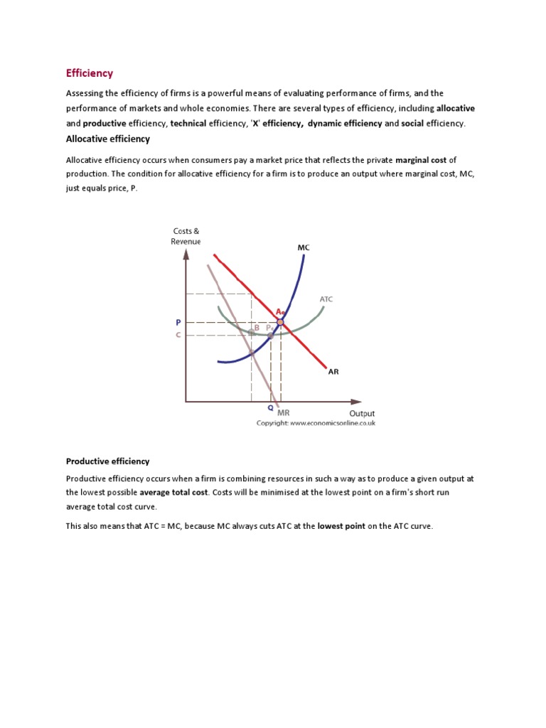 Efficiency | PDF | Profit (Economics) | Monopoly