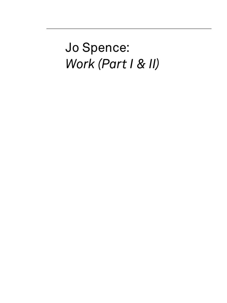 Jo Spence:: Work (Part I & II) | PDF | Leukemia | Wellness