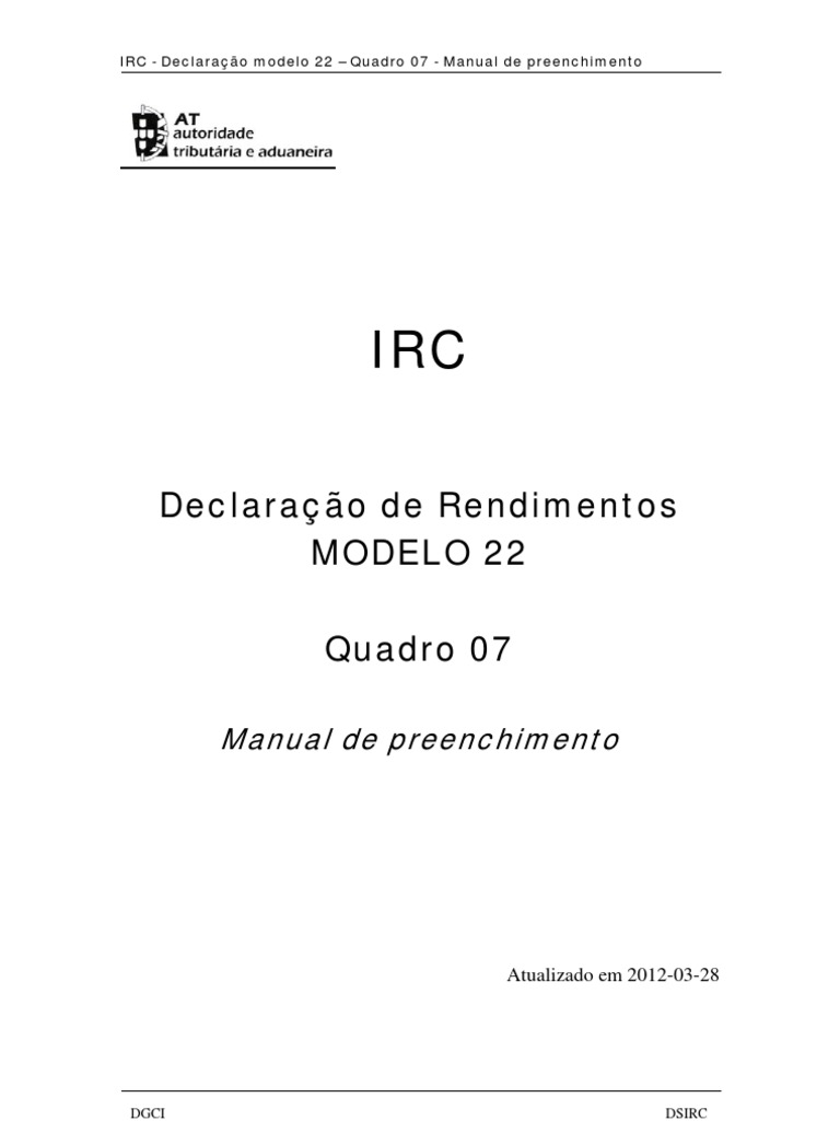 Modelo 22 Manual Preenchimento | PDF | Ativo fixo | Impostos