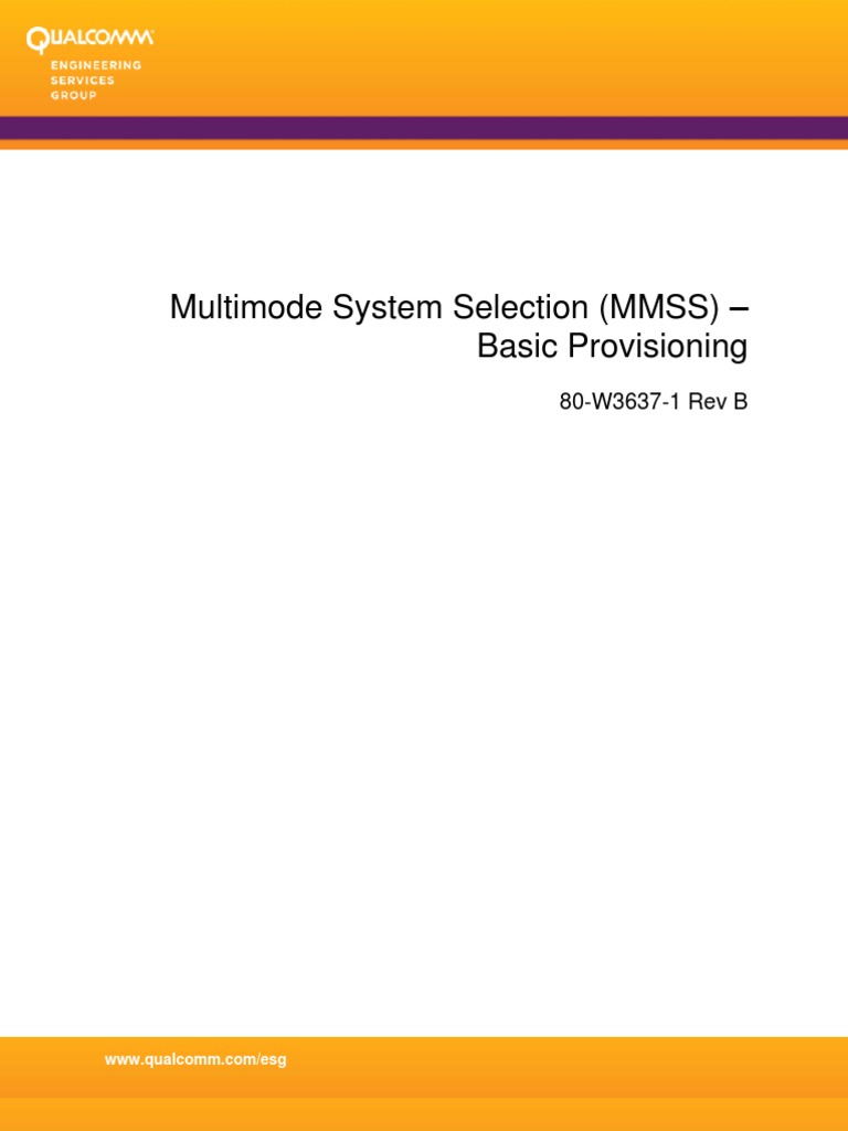 Multimode System Selection Basic Provisioning | PDF | Subscriber ...