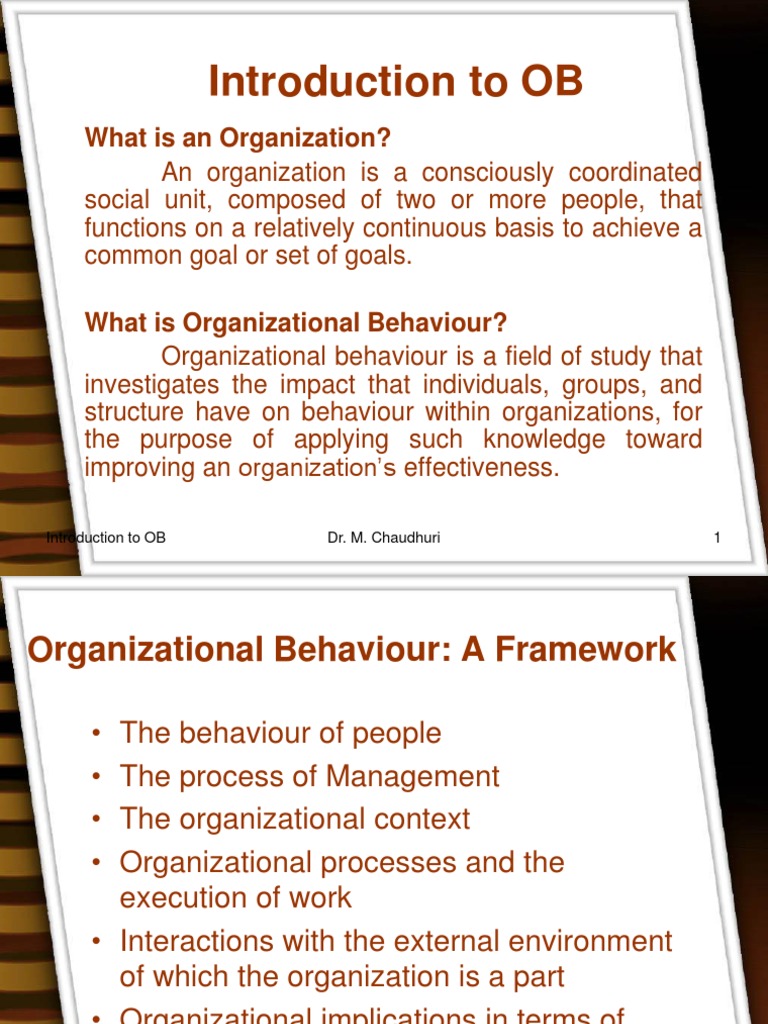 Introduction To OB | PDF | Organizational Behavior | Motivation