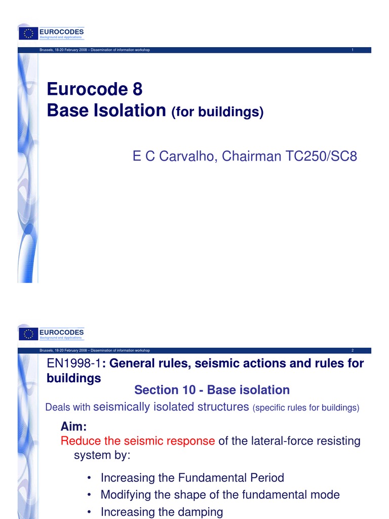 Chapter On Base Isolation in EuroCode 8 Summarized | PDF | Earthquakes ...