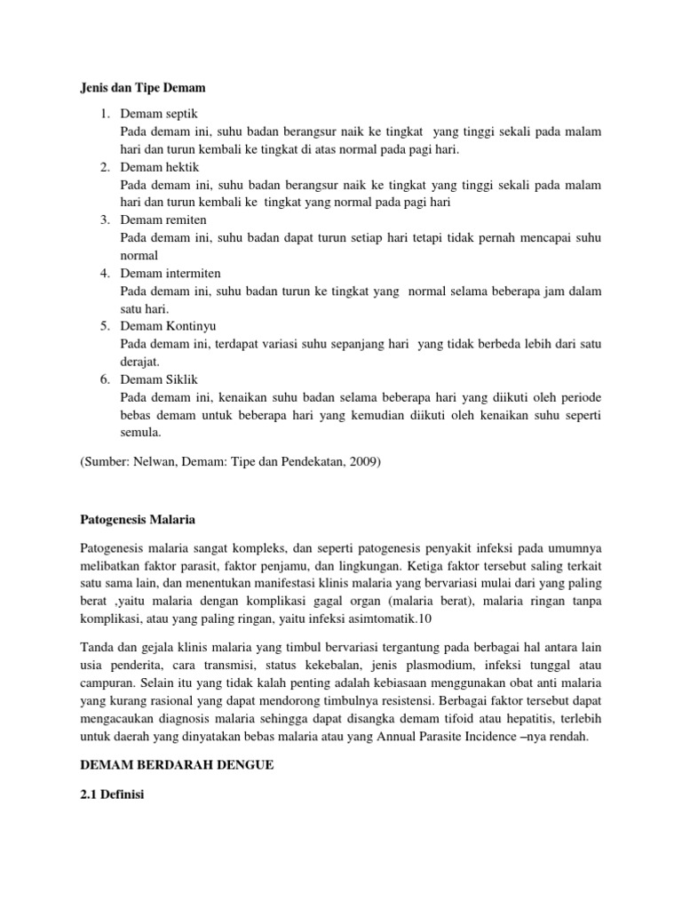 Jenis Dan Tipe Demam | PDF