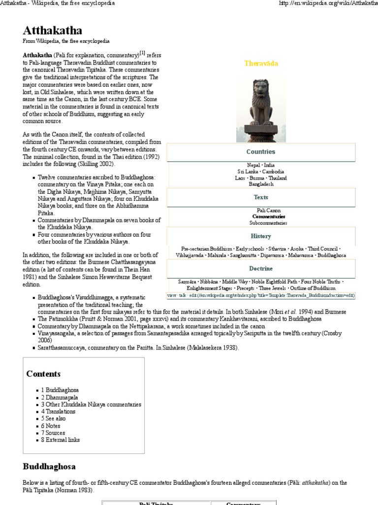 Atthakatha - Wikipedia, The Free Encyclopedia | Download Free PDF ...