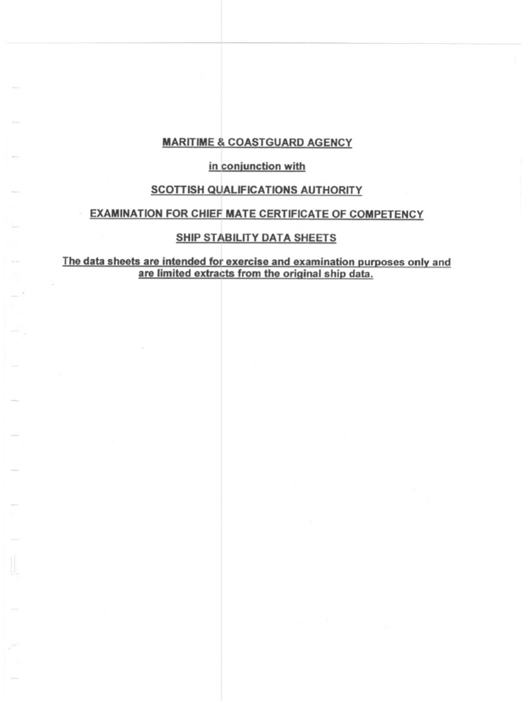 Stability Data Booklet | PDF | Tonnage | Industries