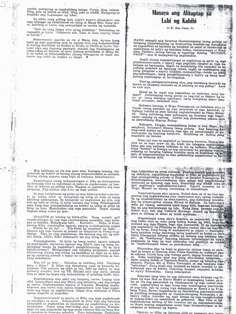 Masaya Ang Alitaptap Sa Labi NG Kabibi | PDF