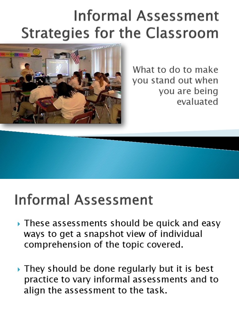 Informal Assessment Strategies For The Classroom 3 | PDF | Lecture ...