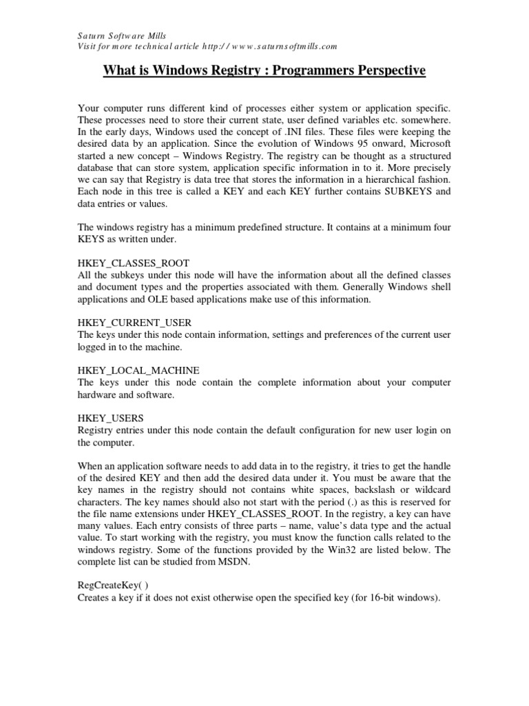 What Is Windows Registry | PDF | Windows Registry | Computer Data