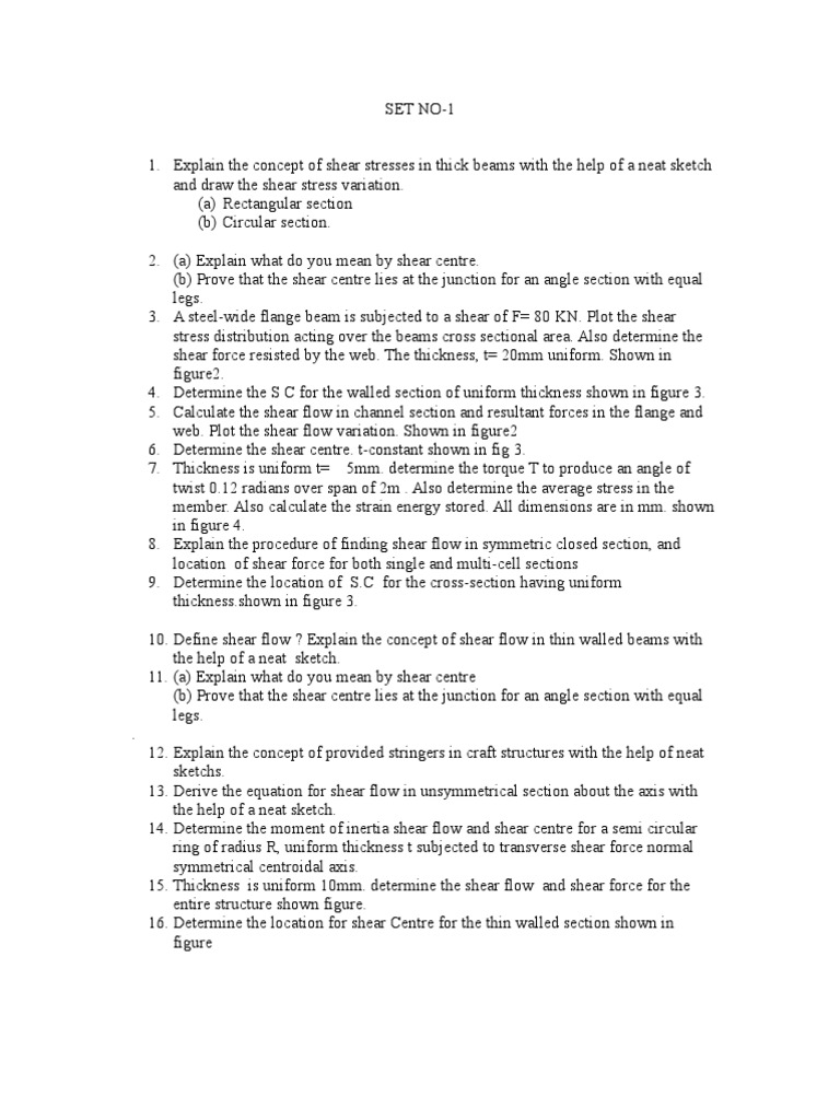 Aircraft Structures 1 | PDF | Shear Stress | Fuselage