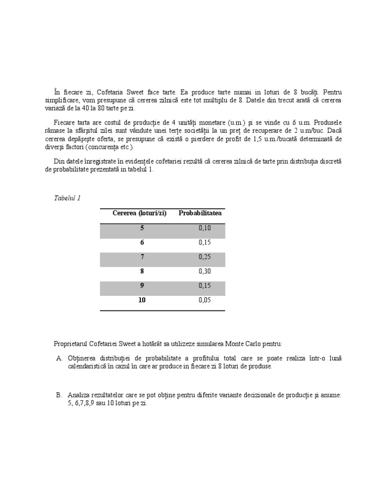 Proiect Simulari in Afaceri (Repaired) | PDF