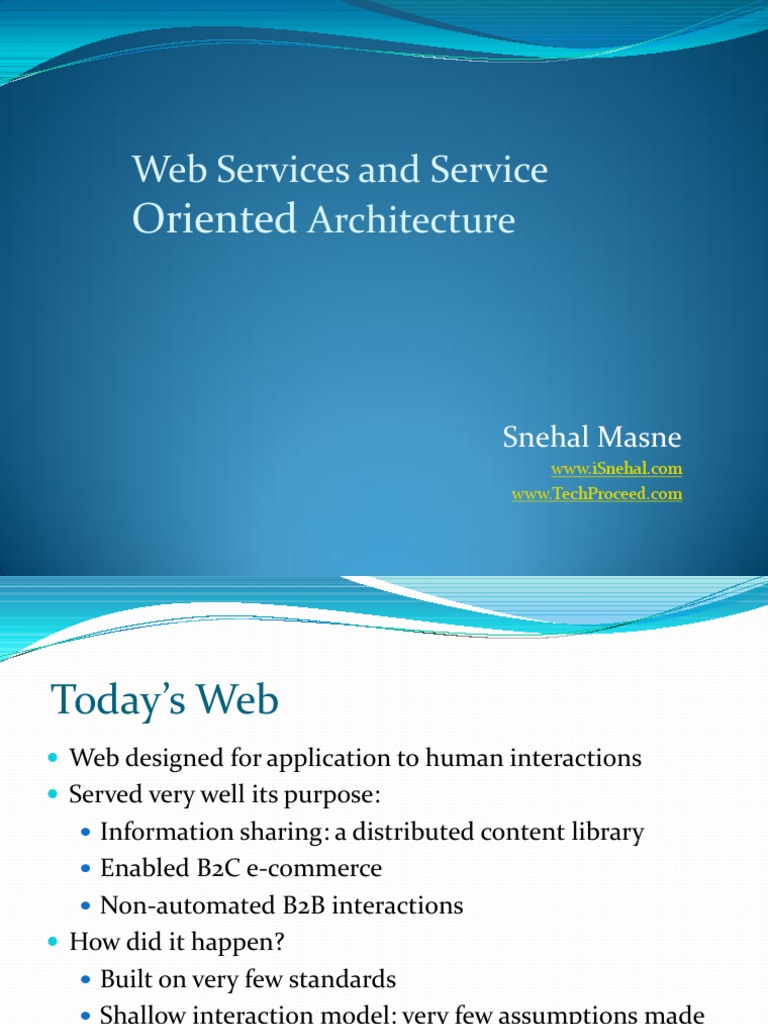 Web ServicesWeb Services and Service Oriented Architecture | PDF ...