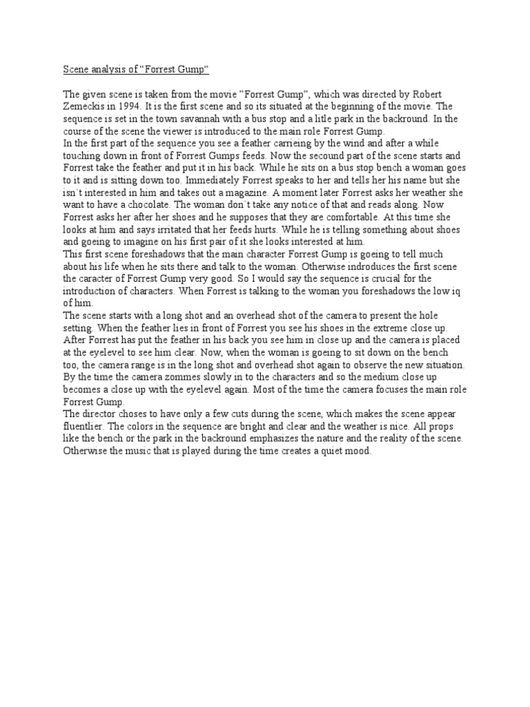 Analysis of Forrest Gump's Opening Scene | PDF | Leisure