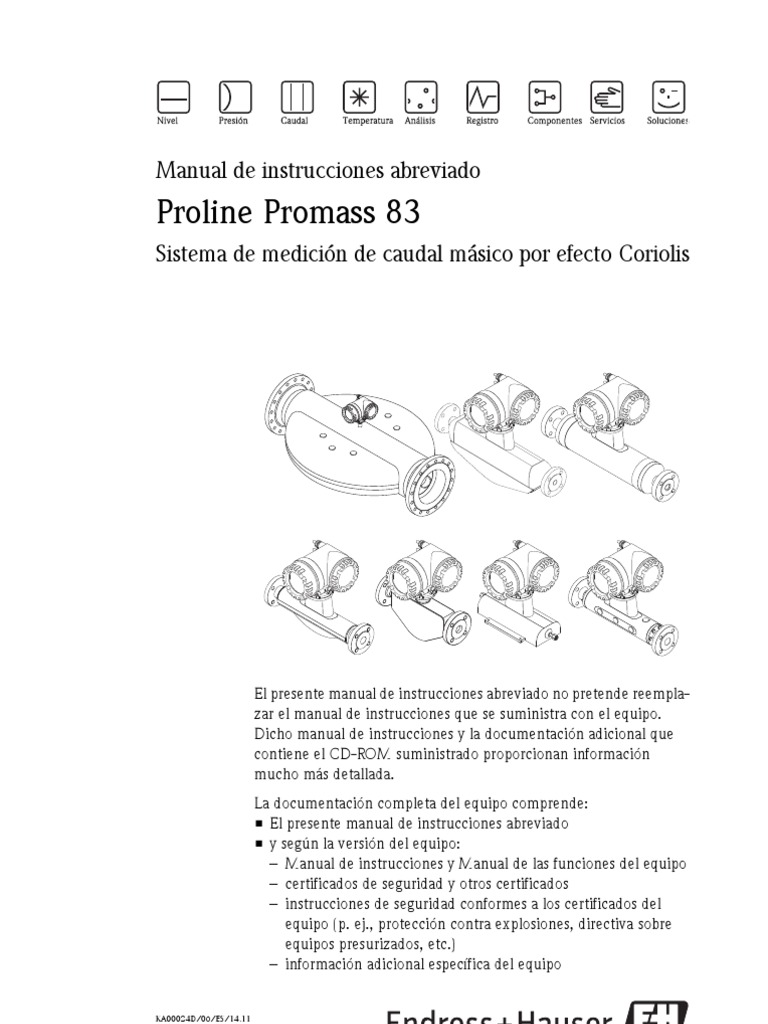 Manual Abreviado Proline Promass 83 | PDF | Dirección IP | Informática ...