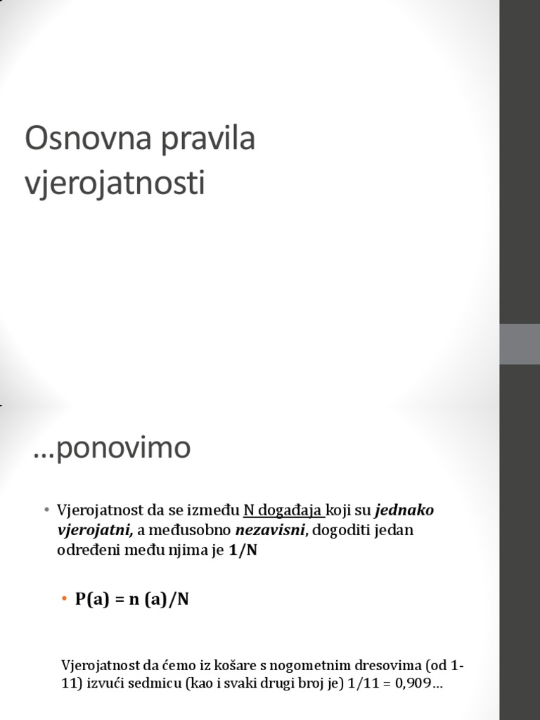 Osnovna Pravila Vjerojatnosti | PDF