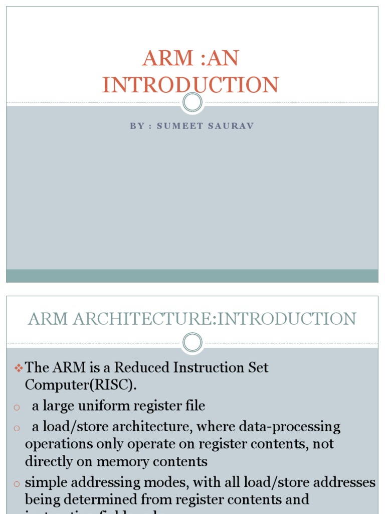 ARM Presentation | PDF | Instruction Set | Arm Architecture