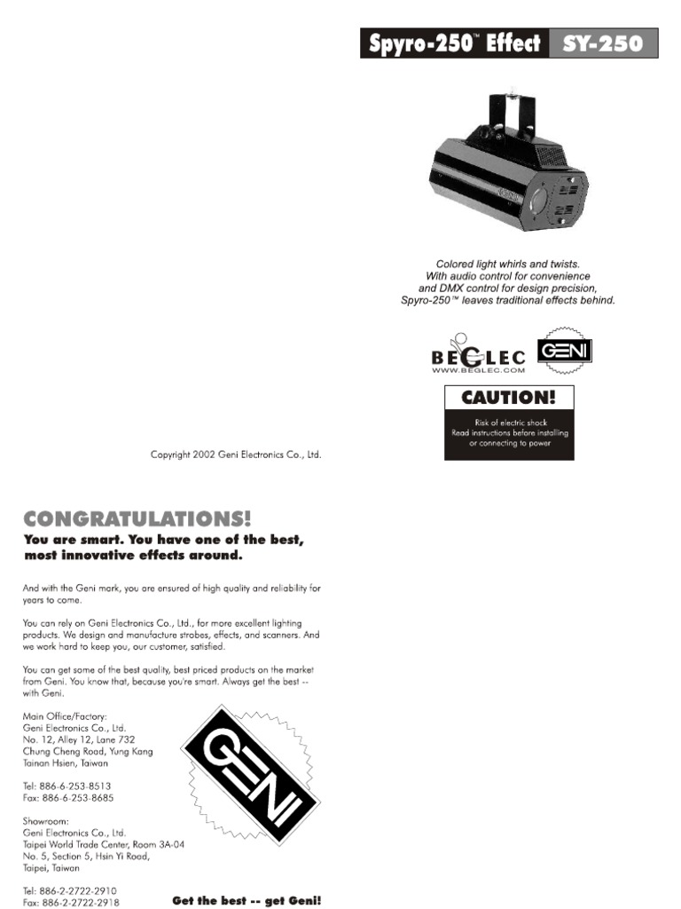 GENI SPYRO-User Manual | PDF