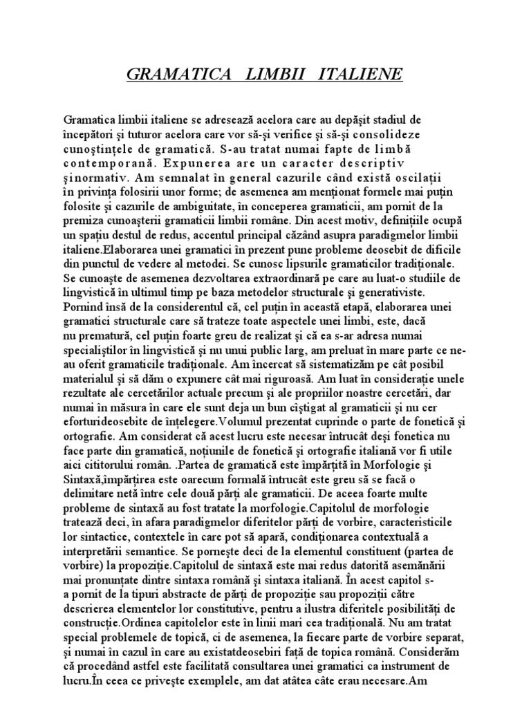 Gramatica Italiana | PDF