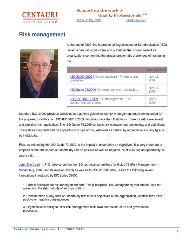 Risk Management: Questions and Answers | PDF | Risk Management ...
