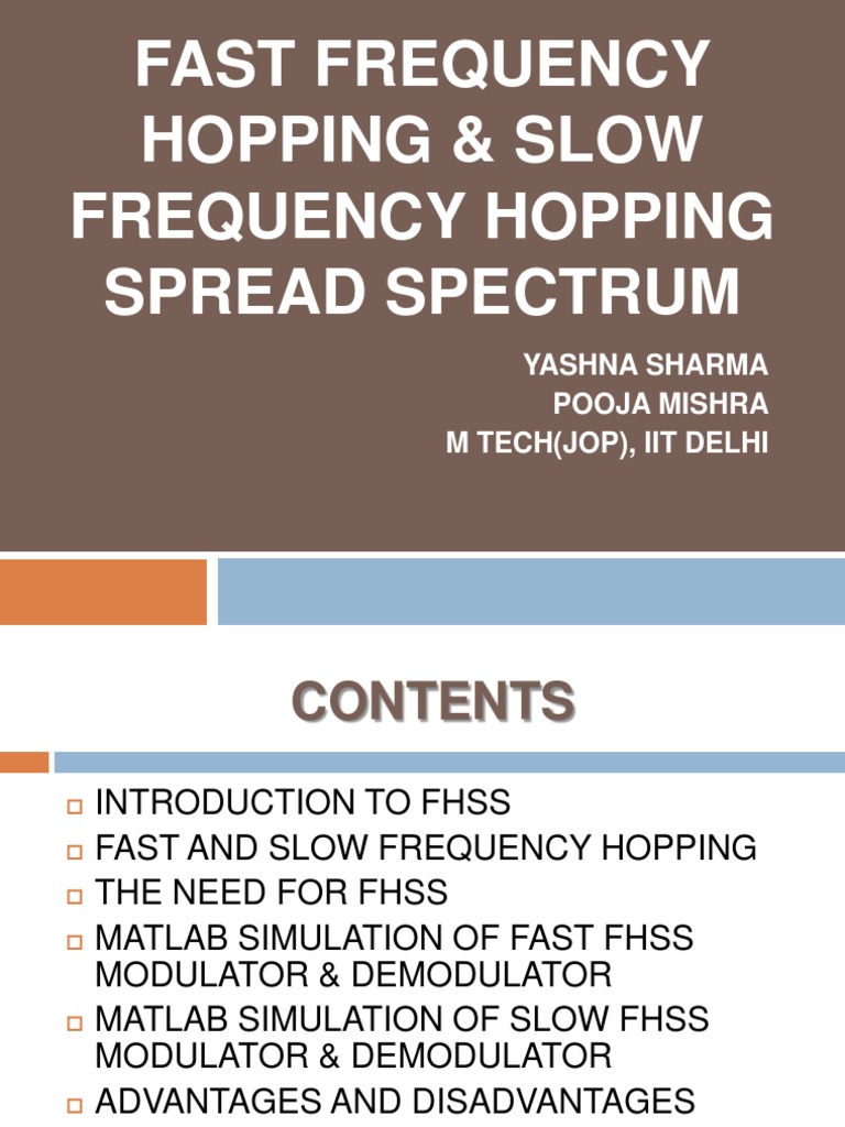 Fast Frequency Hopping Slow Frequency Hopping Spread Final For The Day | PDF | Modulation ...