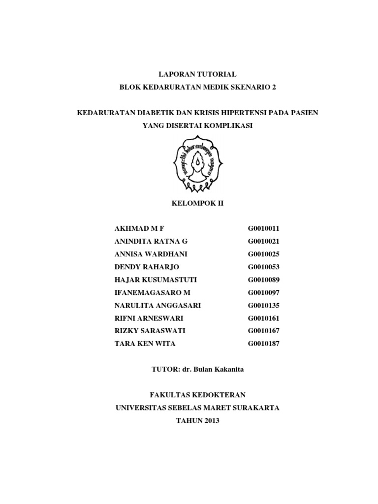 Laporan Tutorial Sken 2 Kedaruratan Medik | PDF