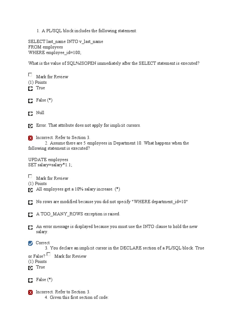 ORACLE PLSQL Mid Term Part 1 SOLUTIONS | PDF | Pl/Sql | Sql