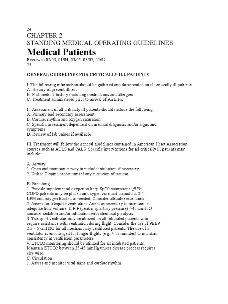 7 Operating Guidelines Medical Patients | PDF | Intensive Care Medicine ...
