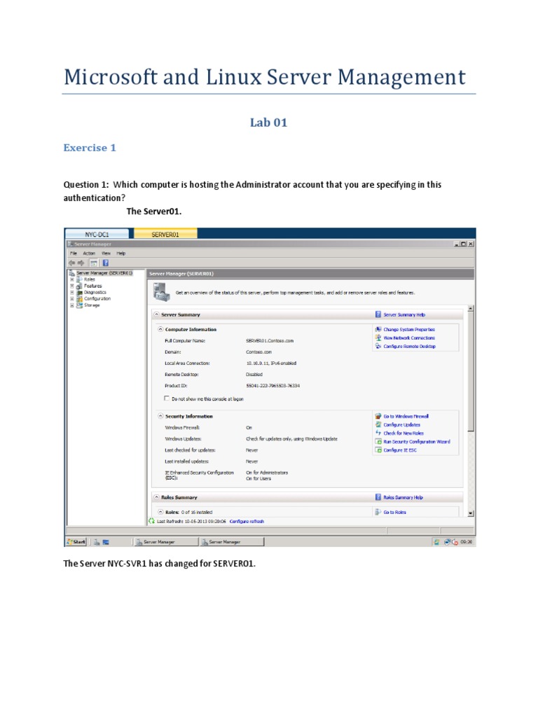 Microsoft & Linux Server Lab Guide | PDF