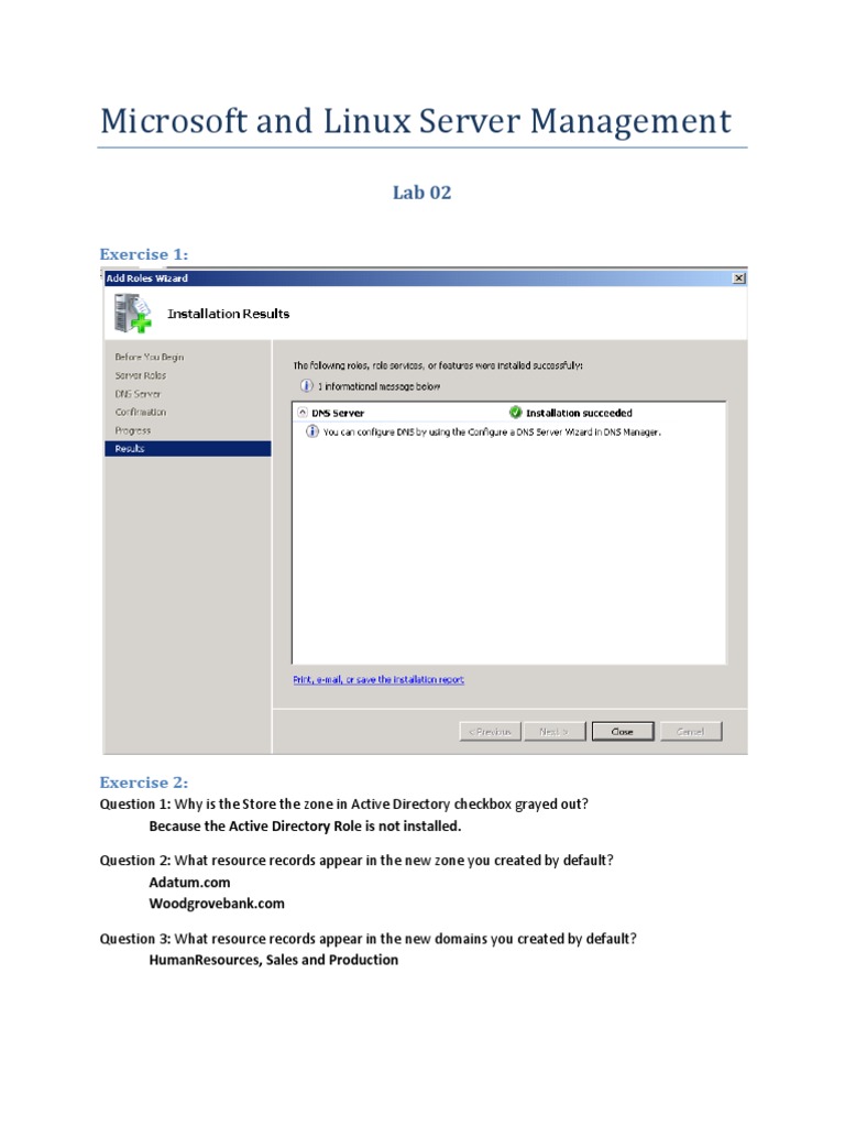 Linux & Windows Server Lab Guide | PDF