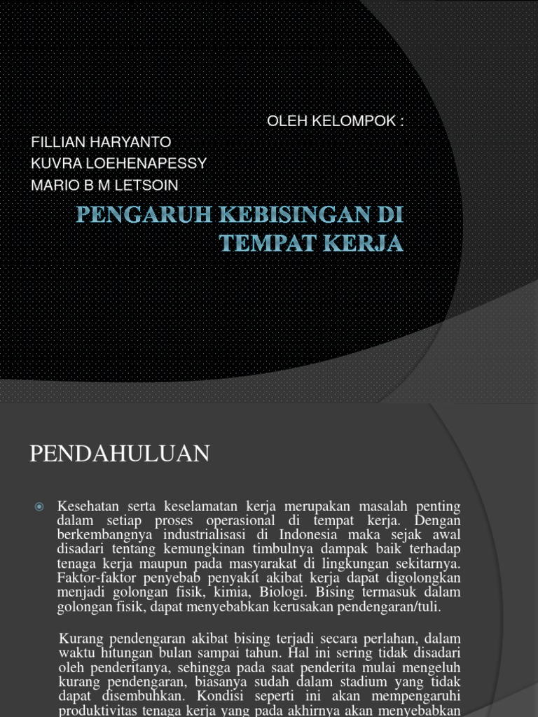 Dampak Kebisingan di Tempat Kerja | PDF