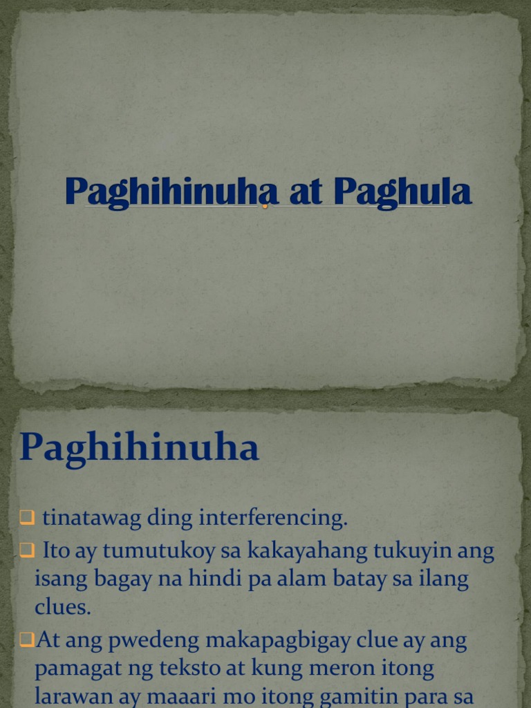 Paghinu at Paghula | PDF