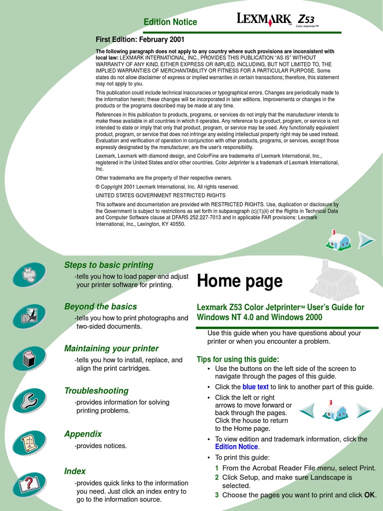 Lexmark Z53 User's Guide | PDF | Printer (Computing) | Electromagnetic ...