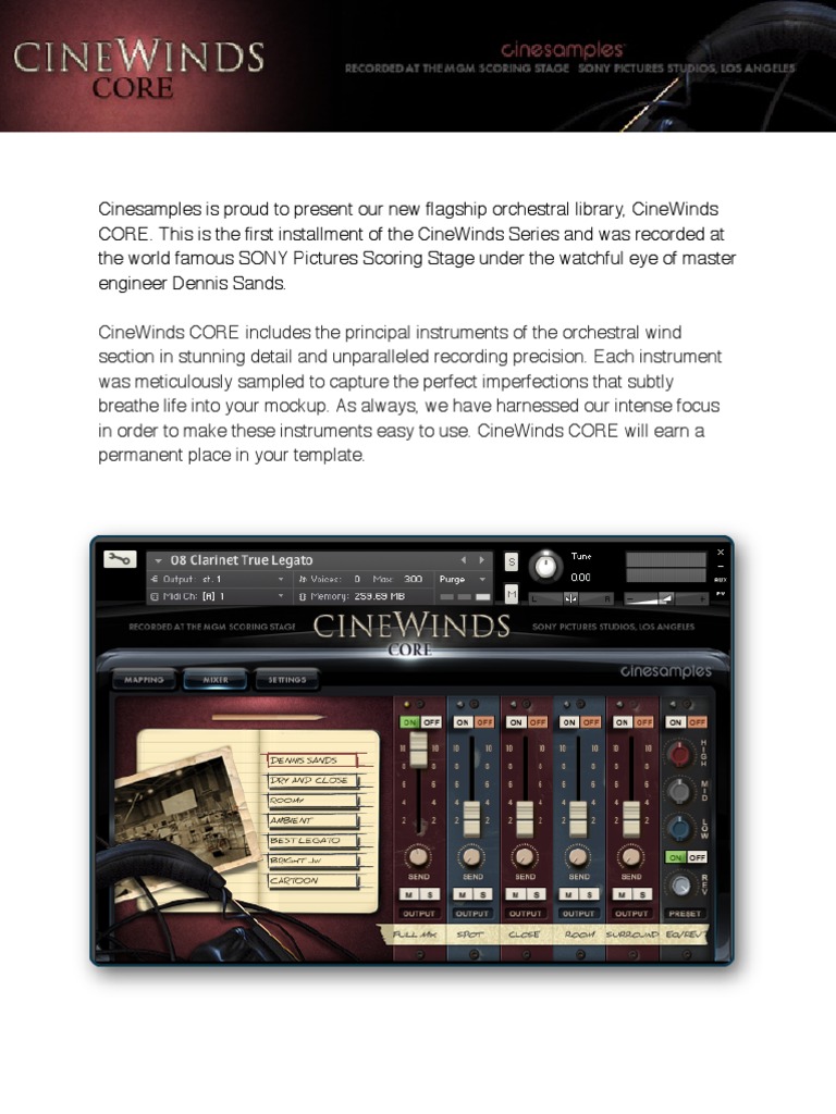 CineWinds Core Manual | PDF | Synthesizer | Woodwind Instruments