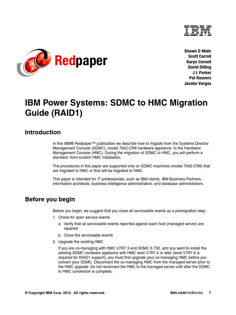 IBM Power Systems - SDMC To HMC Migration Guide (RAID1) | PDF | Hard ...
