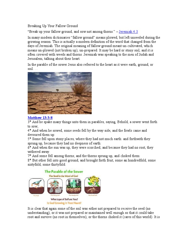 Breaking Up Your Fallow Ground | Crop Rotation | Jeremiah