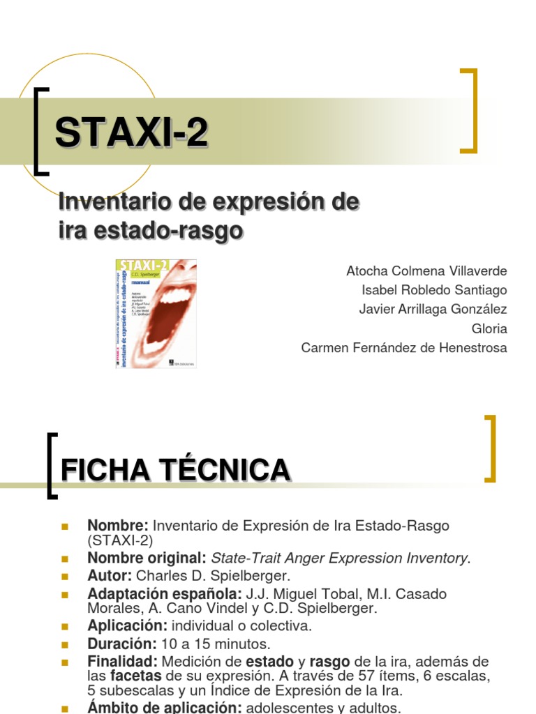 Staxi 2 1 | PDF | Ira | Alfa de Cronbach