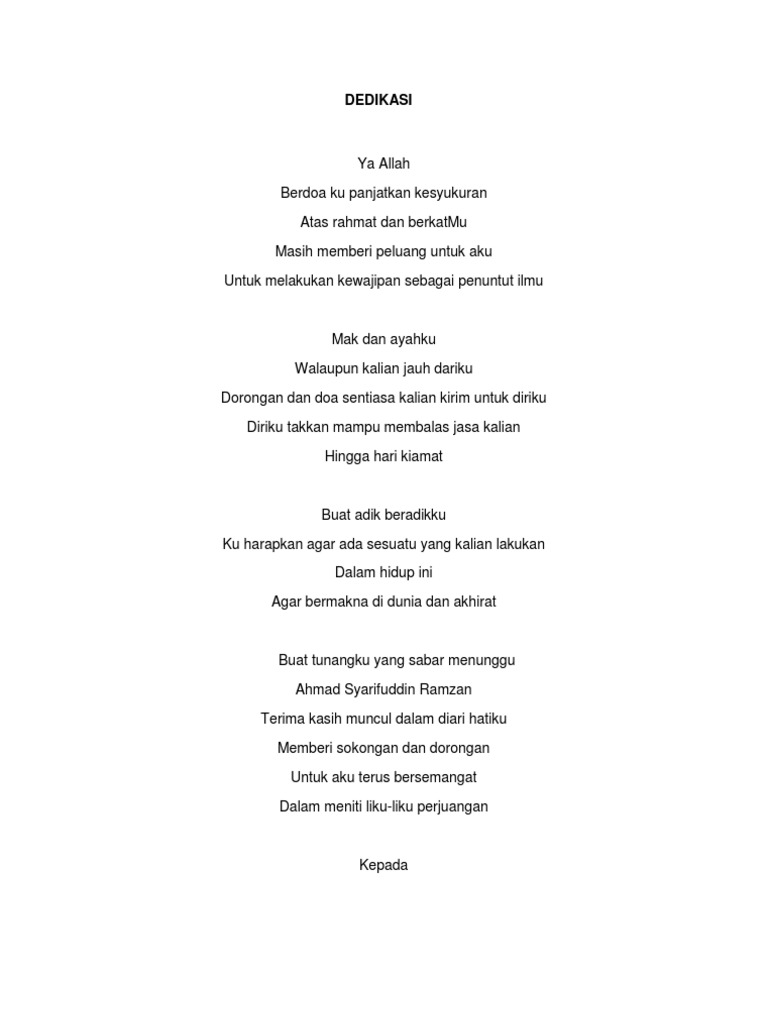 Contoh Dedikasi | PDF