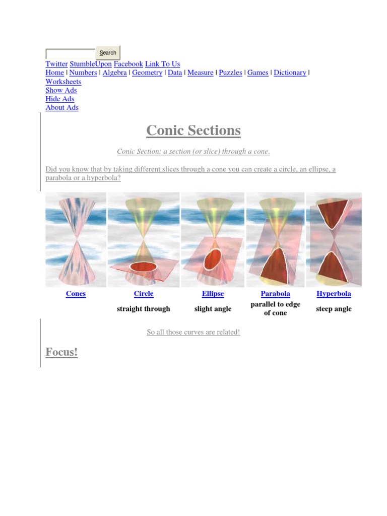 Conic Sections | Download Free PDF | Ellipse | Analytic Geometry