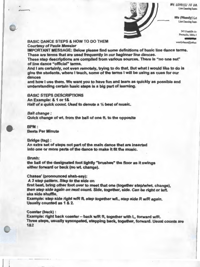 Line Dance Instructions 110211 | Social Dance | Dances | Free 30-day ...