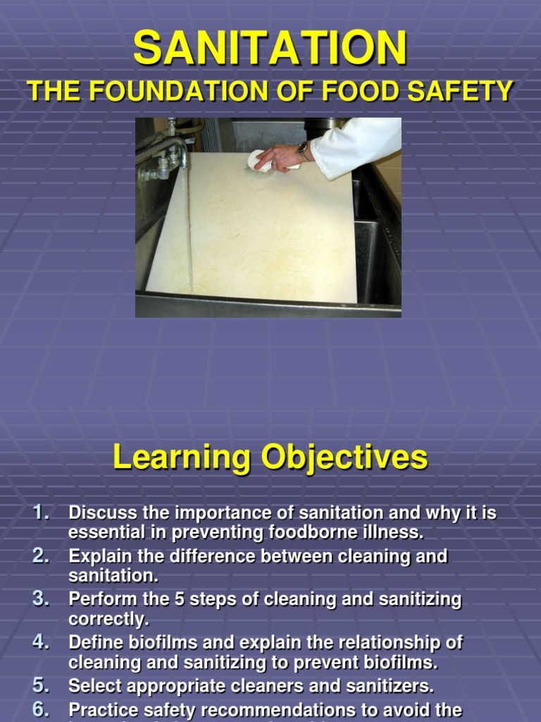 Sanitation | PDF | Hazard Analysis And Critical Control Points | Foods