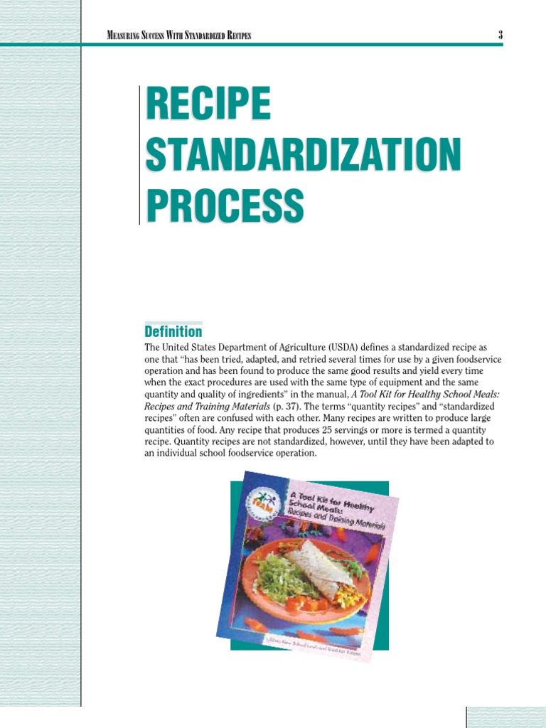 Recipe Costing and Standardization | PDF | School Meal | Cooking