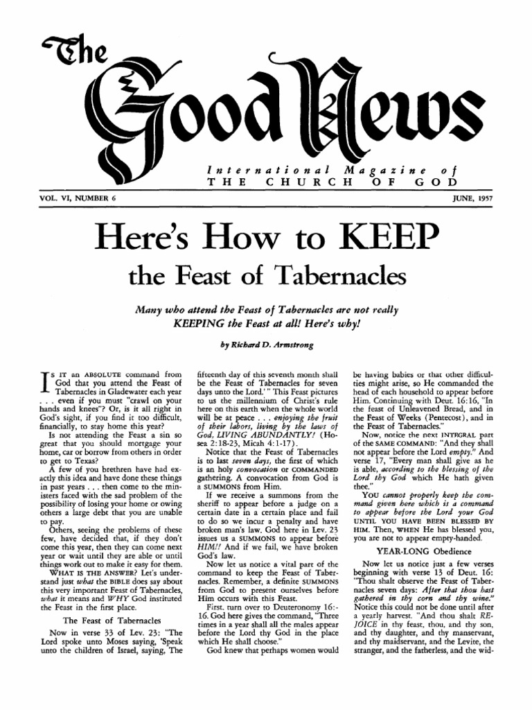 Here's How To KEEP: The Feast of Tabernacles | PDF | Paul The Apostle ...