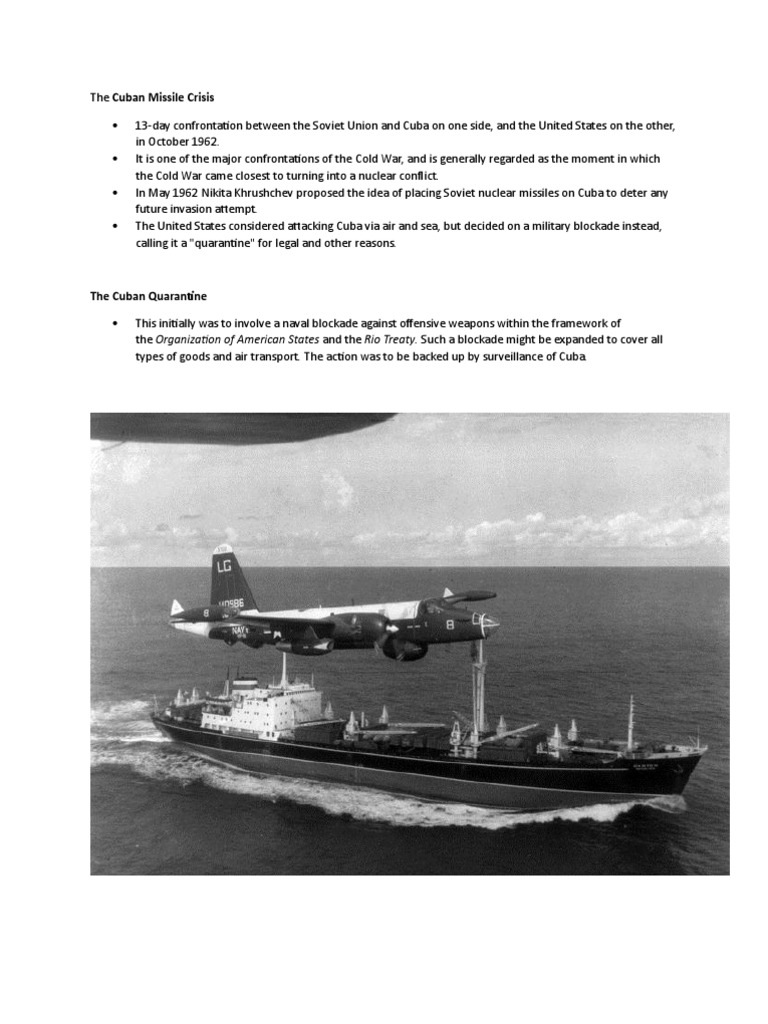 The Cuban Quarantine | PDF | Cuban Missile Crisis | Geopolitical Rivalry