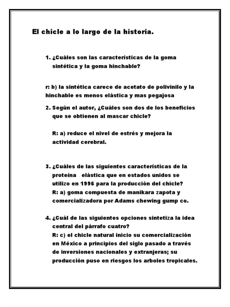 Historia y características del chicle | PDF | Naturaleza | Science