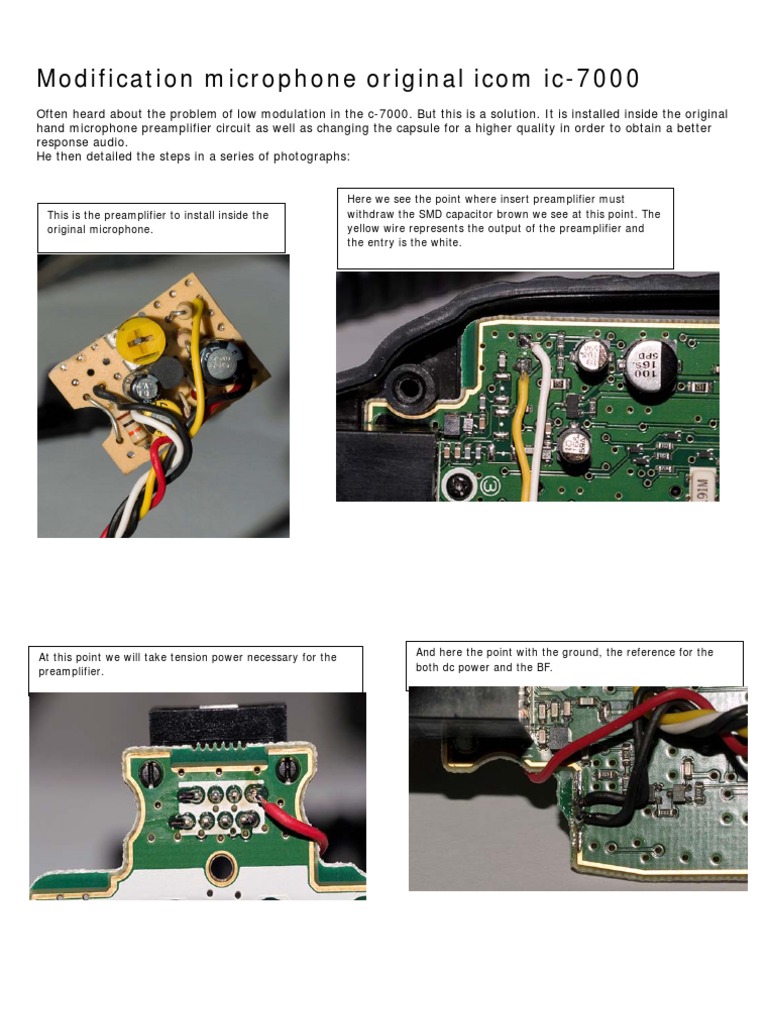 Icom IC-7000 Microphone Modification Guide | PDF | Sound Technology ...