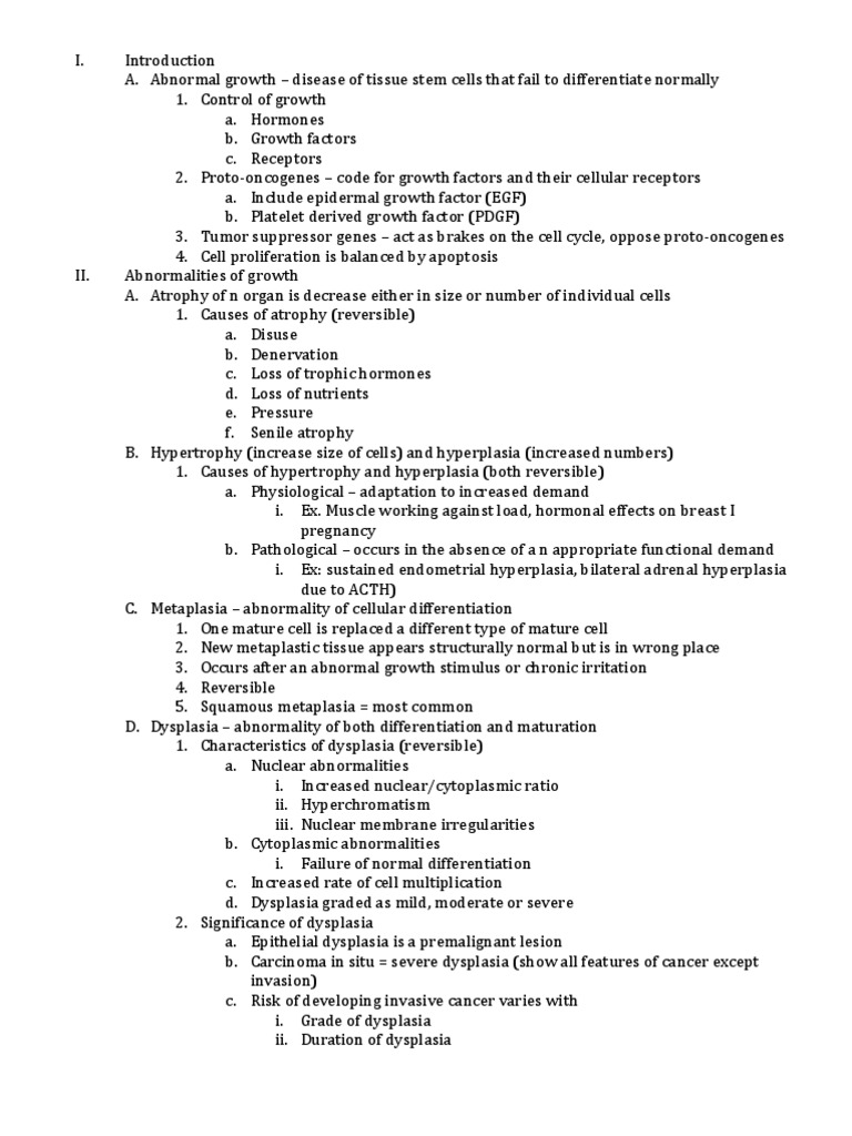Neoplasia Outline Notes - Pathology | Download Free PDF | Neoplasms ...