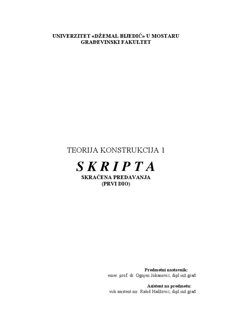 Skripta Statika | PDF
