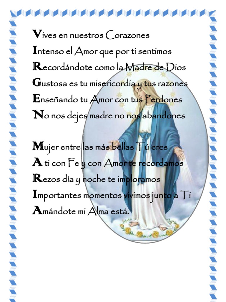 Acrostico Virgen Maria